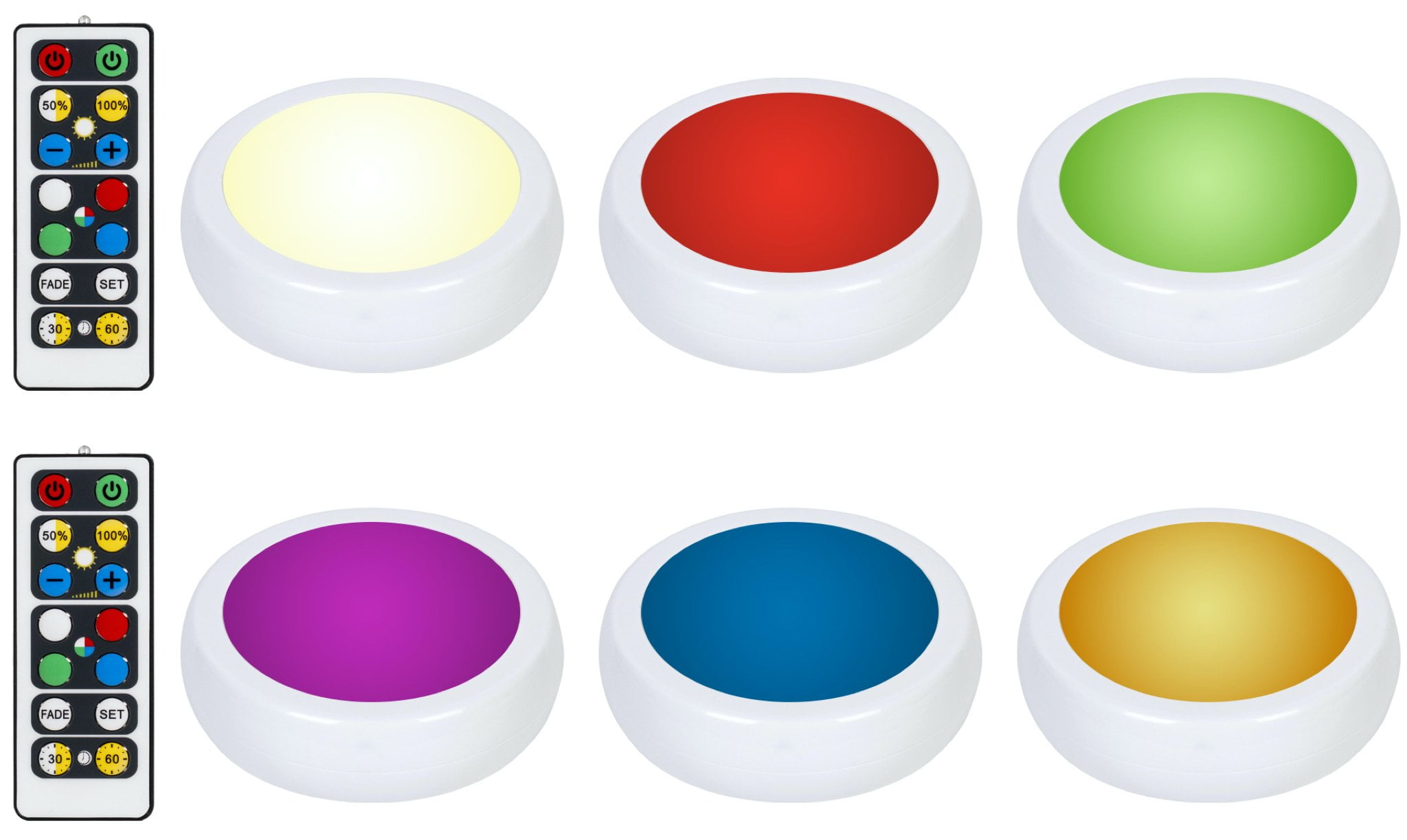 Brilliant Evolution LED Puck Light 6 Pack with 2 Remotes | Under ...