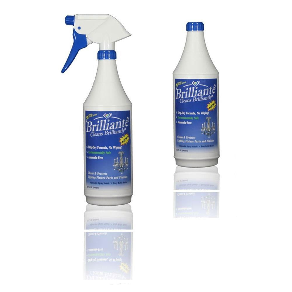 Brilliante Crystal Cleaner Spray Bottle + 1 Crystal Cleaner Refill ...