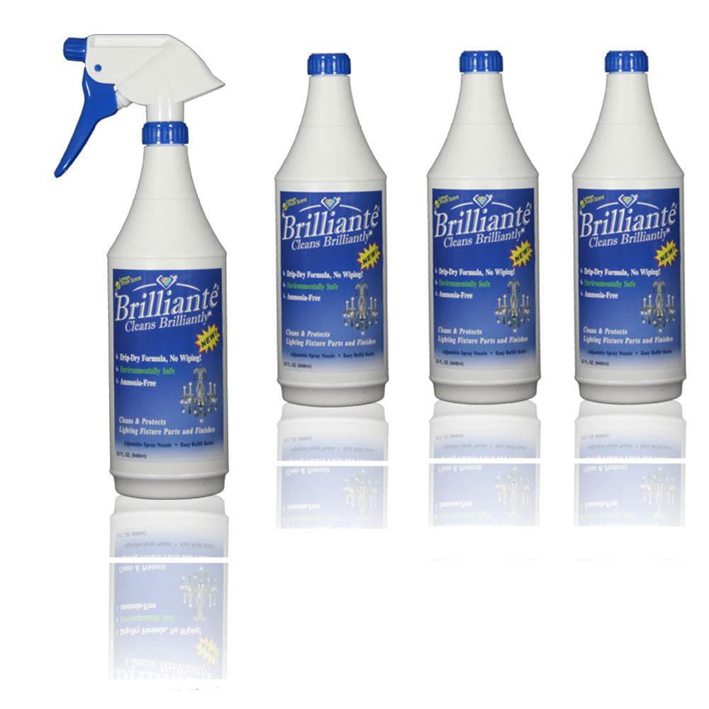 Brilliante Crystal Cleaner Spray Bottle + 3 Refill Bottles - Walmart.com