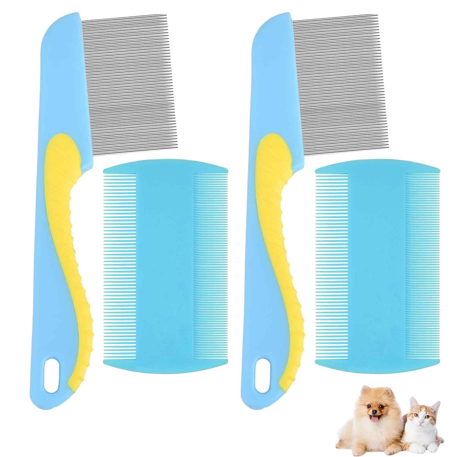 Brillirare 4 Pack Fine Coat Dog Combs, Stainless Steel Long-tooth Cat ...