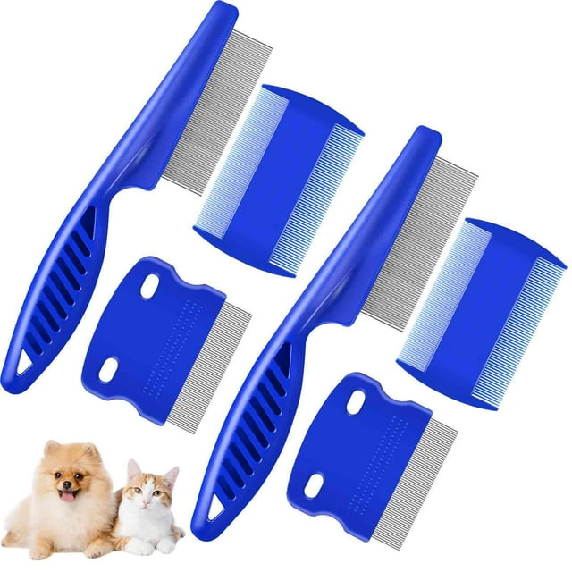Brillirare 6 Pack Dog & Kitten Grooming Kit, Stainless Steel Combs ...