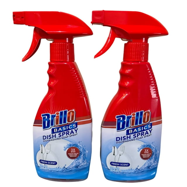 Brillo Basics Dish Spray, Dishwashing Soap Spray, Fresh Scent, 10 FL OZ ...