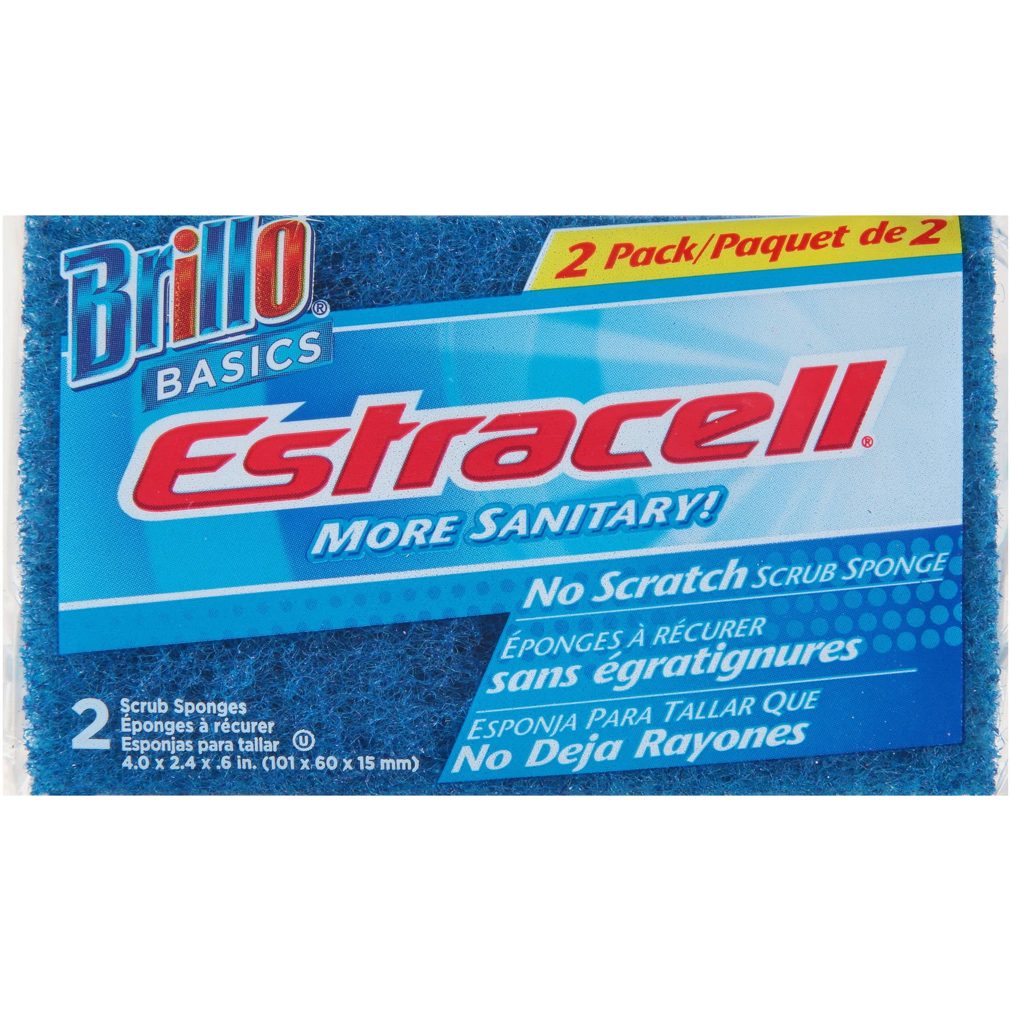 Brillo Basics Estracell No Scratch Scrub Sponge - Walmart.com