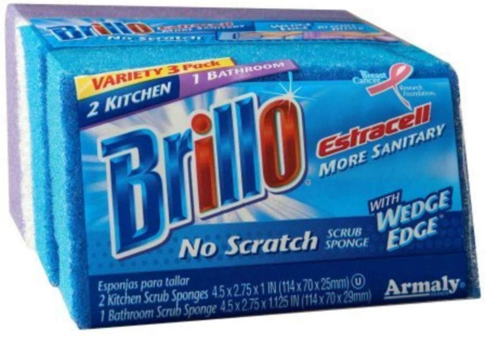 Brillo Estracell No-Scratch Wedge Edge Varity Kitchen & Bath, 3 Count ...