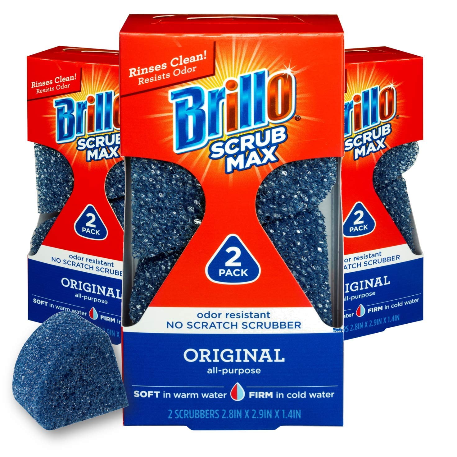 Brillo Scrub Max Heat Activated Sponges, Strong & Long Lasting ...