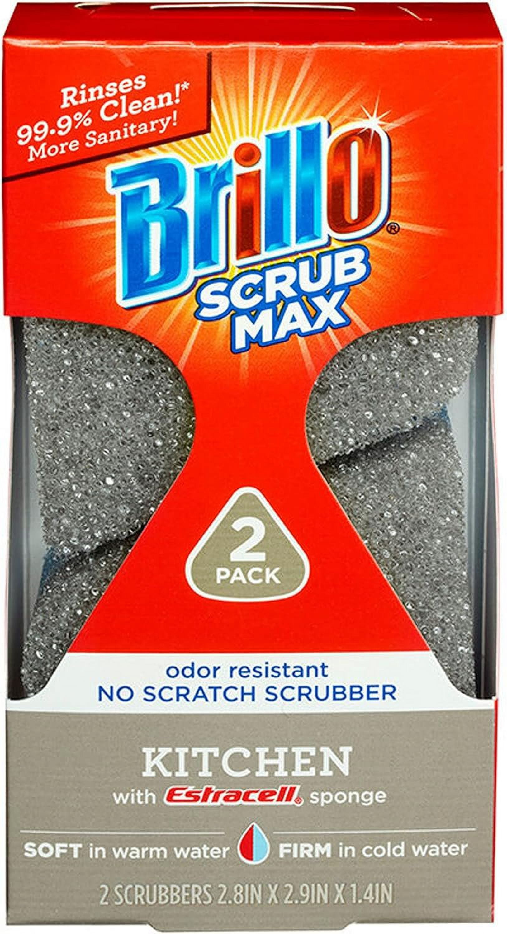 Brillo Scrub Max Heat Activated Sponges, Strong & Long Lasting ...