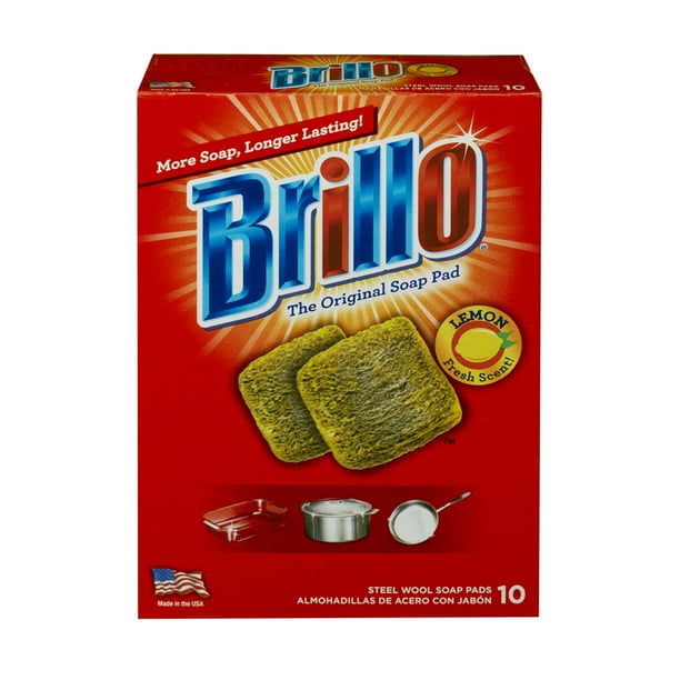 Brillo Steel Wool Pads Lemon Scent 10 Count - Walmart Business Supplies