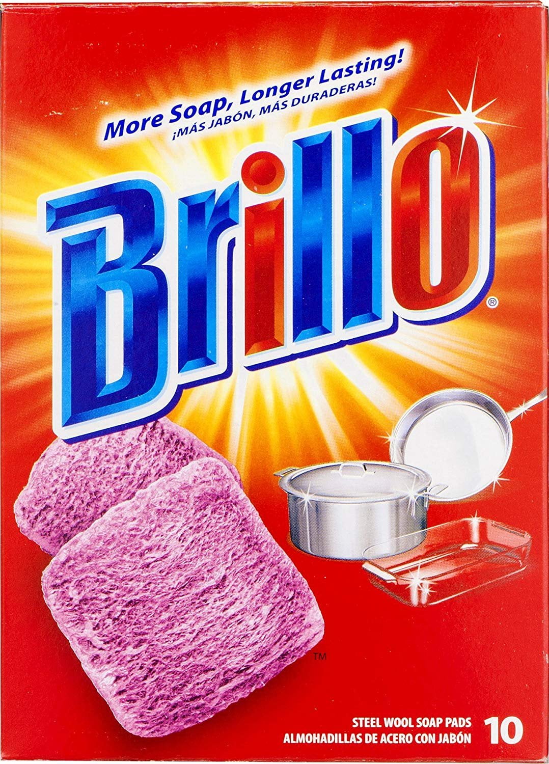 Brillo Scouring Cleaning Cleaner Steel Wool Soap Pads for Dish & Stove ...