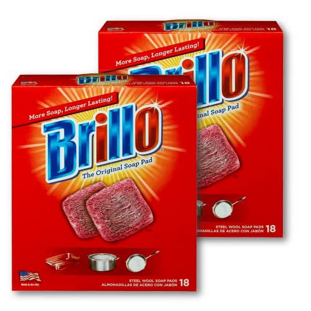 Brillo Steel Wool Soap Pads, Pack of 2, 18 Count - Walmart.com
