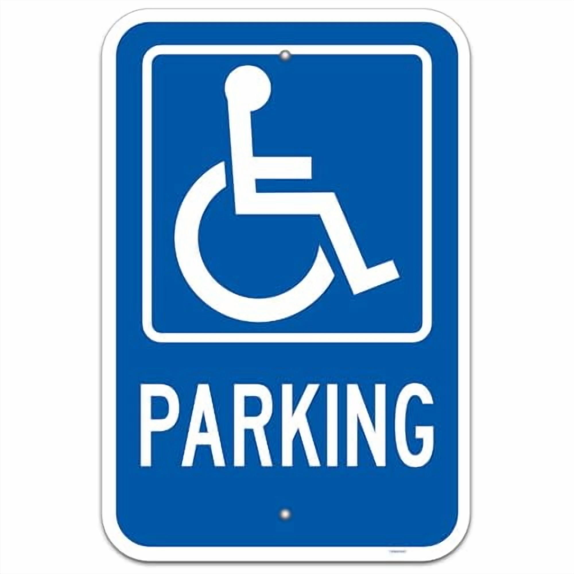 Brimar - 12" x 18" - Accessible Parking Sign - White Rust-Free Aluminum ...