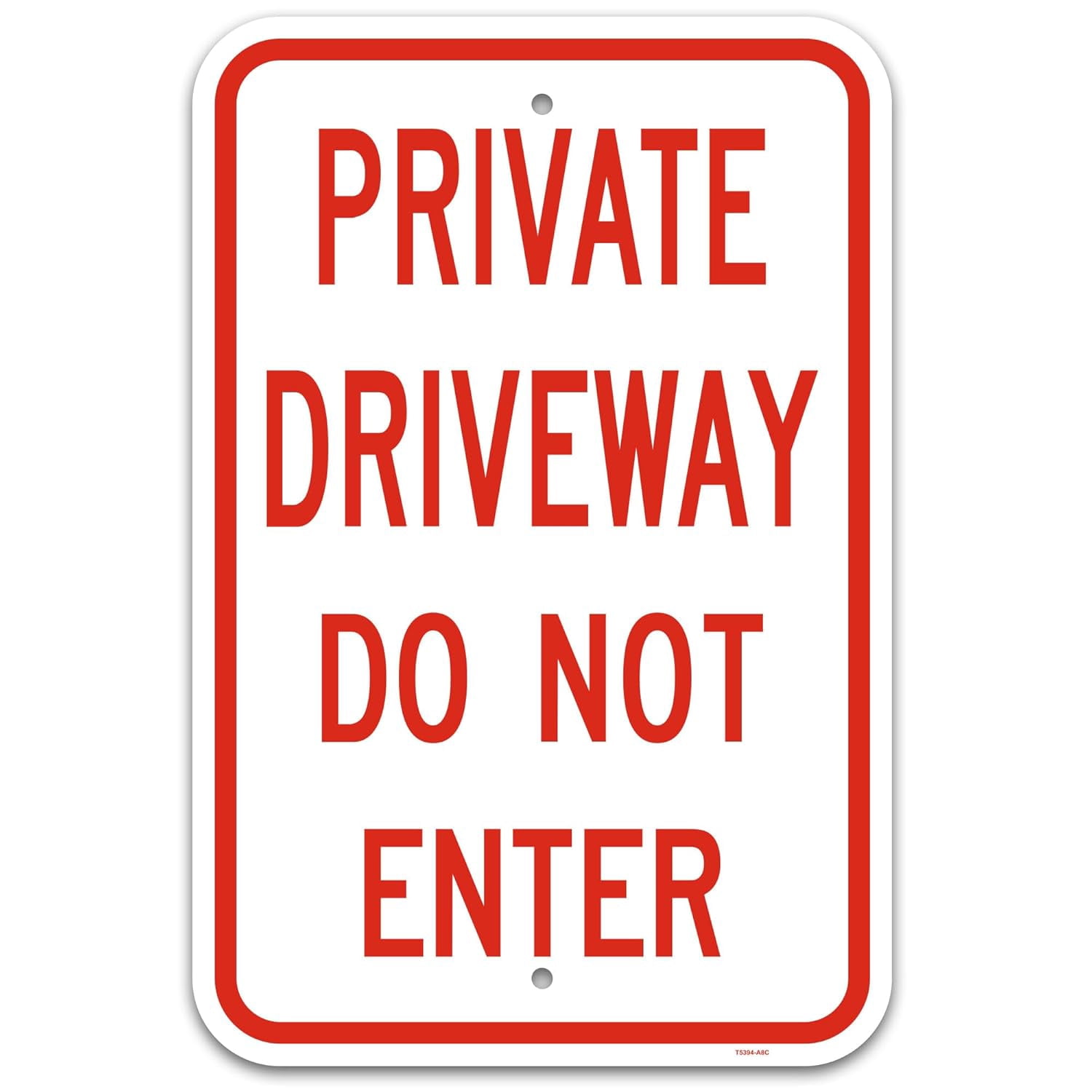 Brimar 12"x18" Private Driveway Do Not Enter Sign - White Rust-Free ...