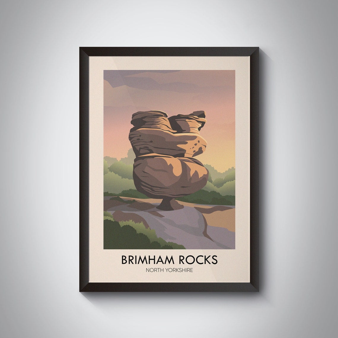 Brimham Rocks Travel Poster, North Yorkshire, Nidderdale Aonb, Idol ...