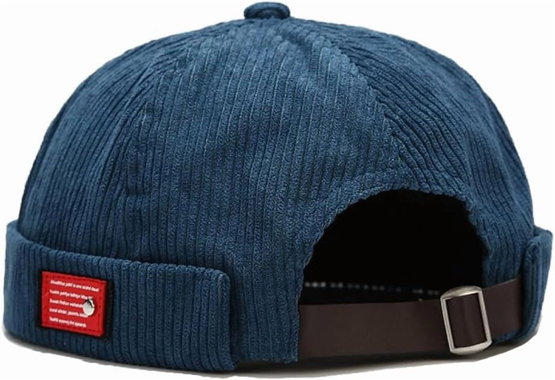 Brimless Sailor Cap,Adjustable Rolled Cuff Skull Beanie Hats for Men ...