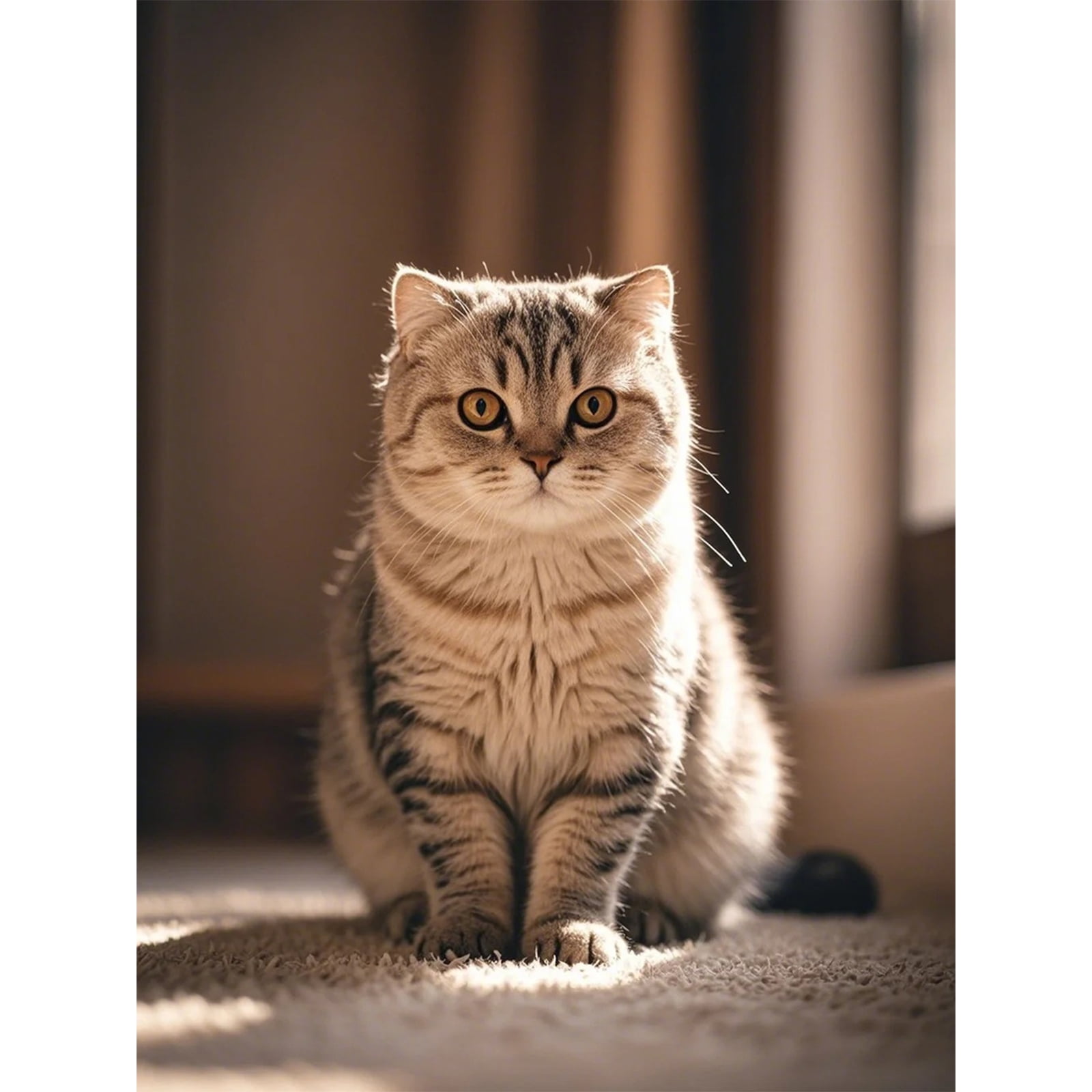 Brindle British Shorthair Cat Kitten Diamond Art 5D Diamond Painting DIY Kits Full Round Drill ...