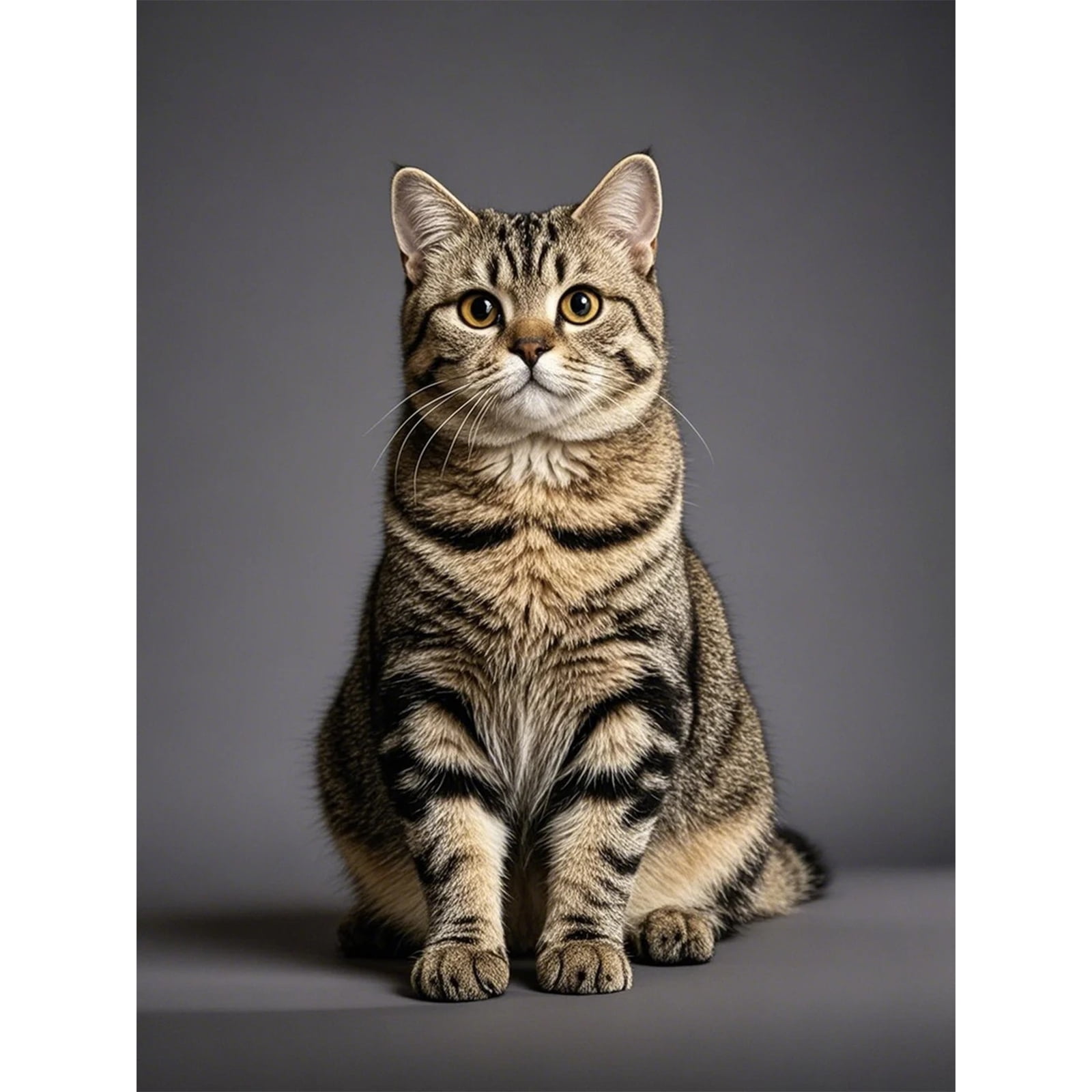 Brindle British Shorthair Cat Kitten Diamond Painting DIY Kits 5D Diamond Art Full Round Drill ...