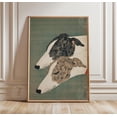 Brindle Whippet Dog Poster Black and White Portrait Japanese Style ...