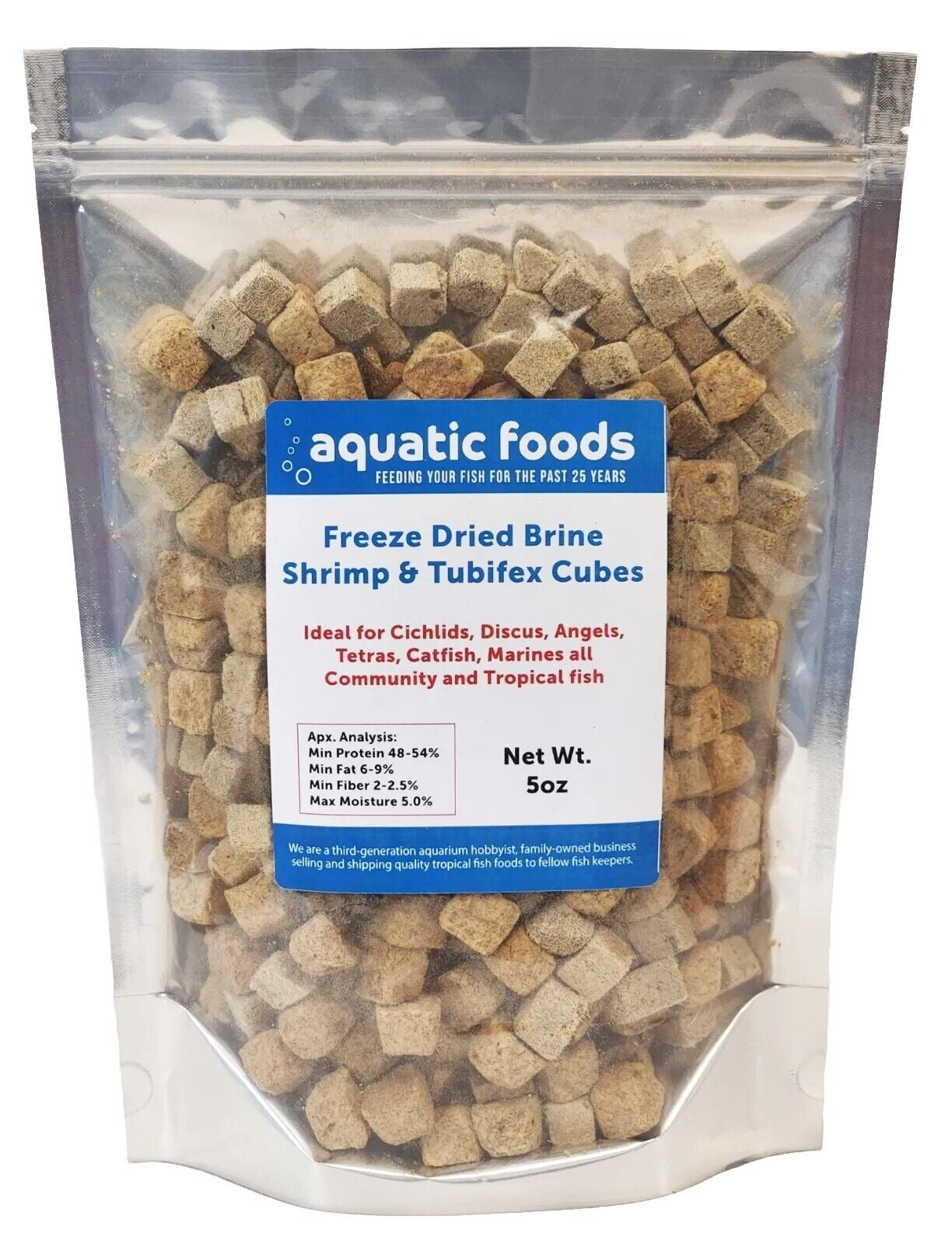 Brine Shrimp & Tubifex Worm Cube Mix, Premium Floating Freeze Dried ...