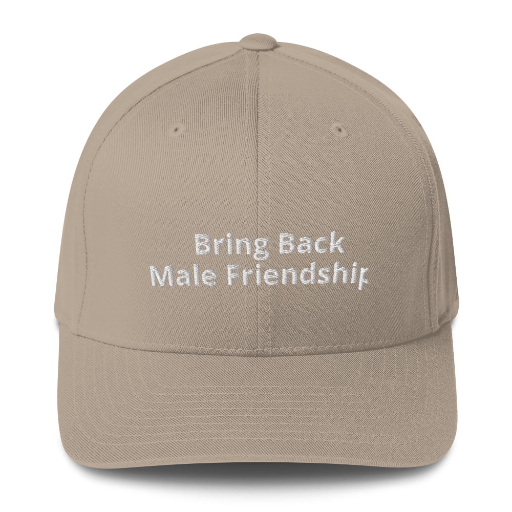 Bring Back Male Friendships Hat Funny Structured Twill Cap (Khaki, S/M ...