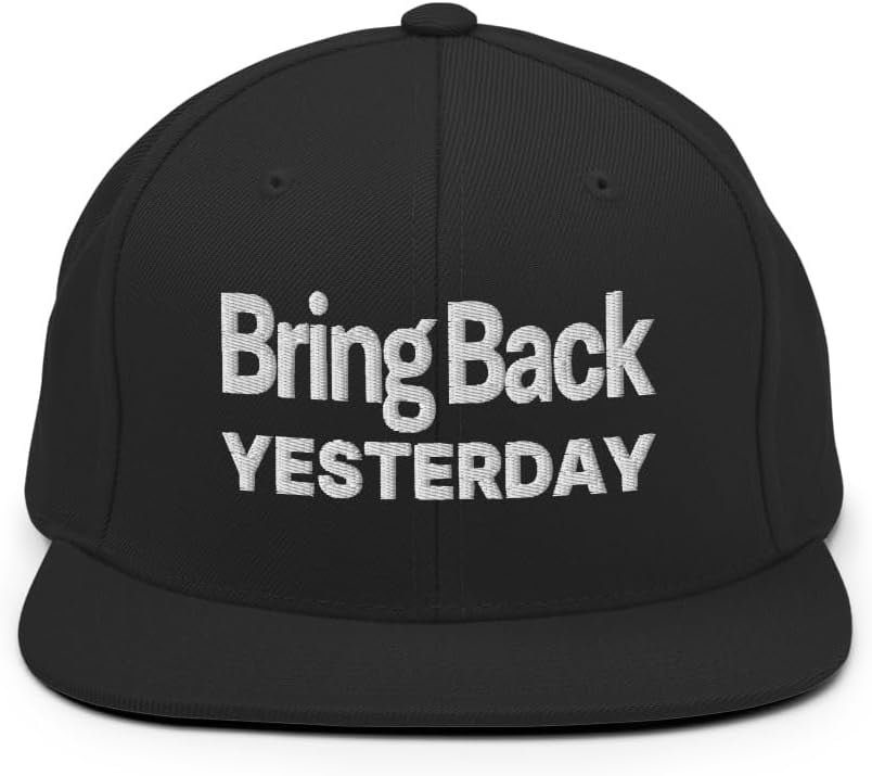 Bring Back Yesterday Flat Bill Brim Snapback Hat - Walmart.com