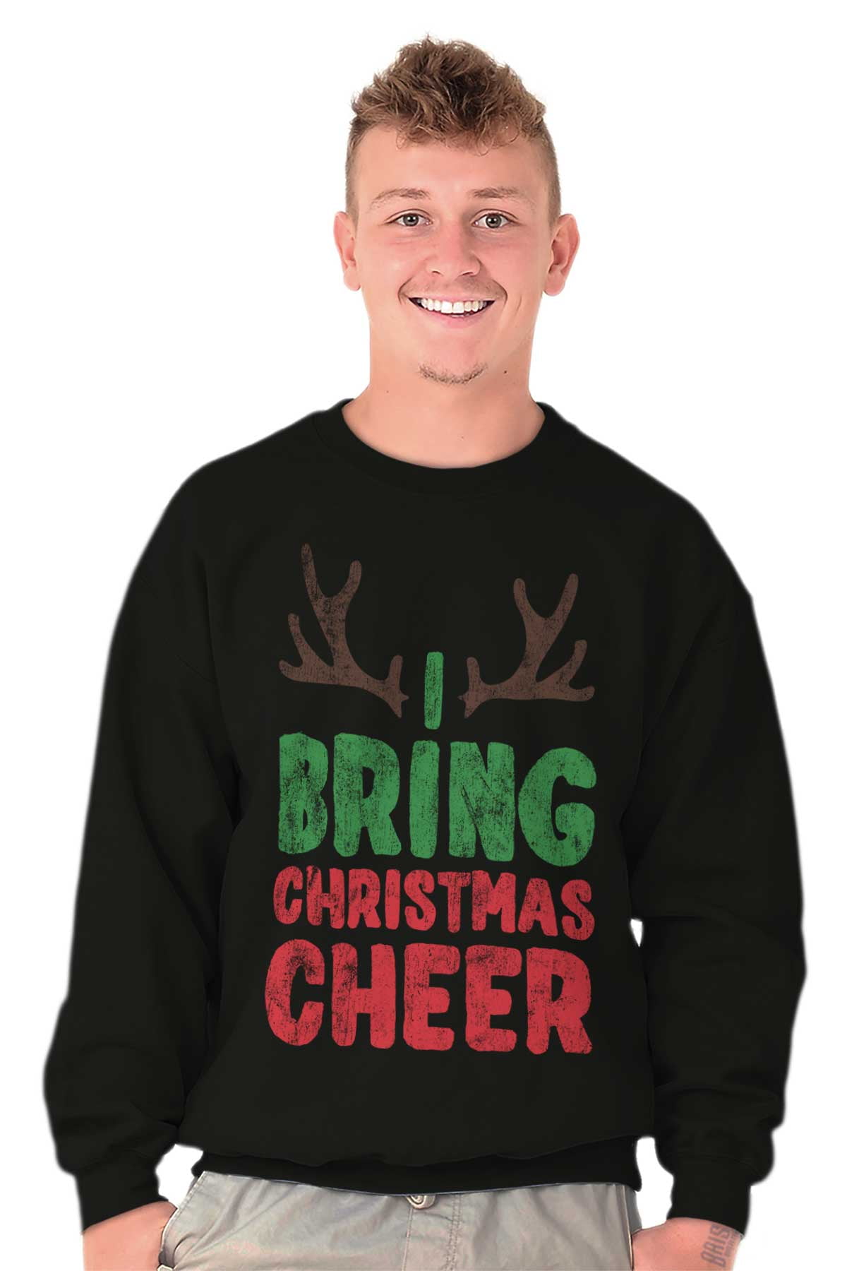 Bring Christmas Cheer Reindeer Antler Unisex Plus Size Sweatshirt ...