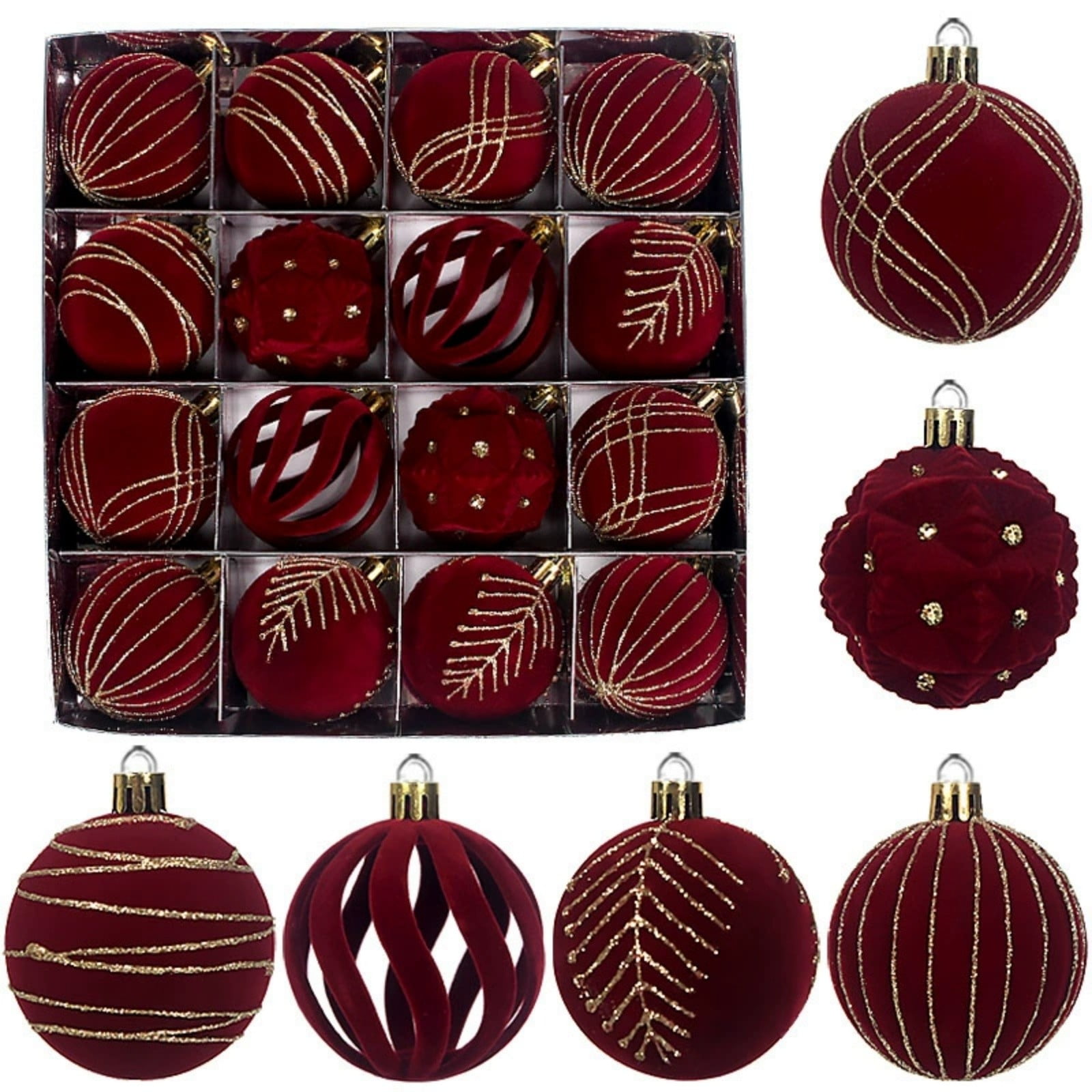 Bring Holiday Cheer With Flocked 16-Piece Carton For Stunning Pendants ...