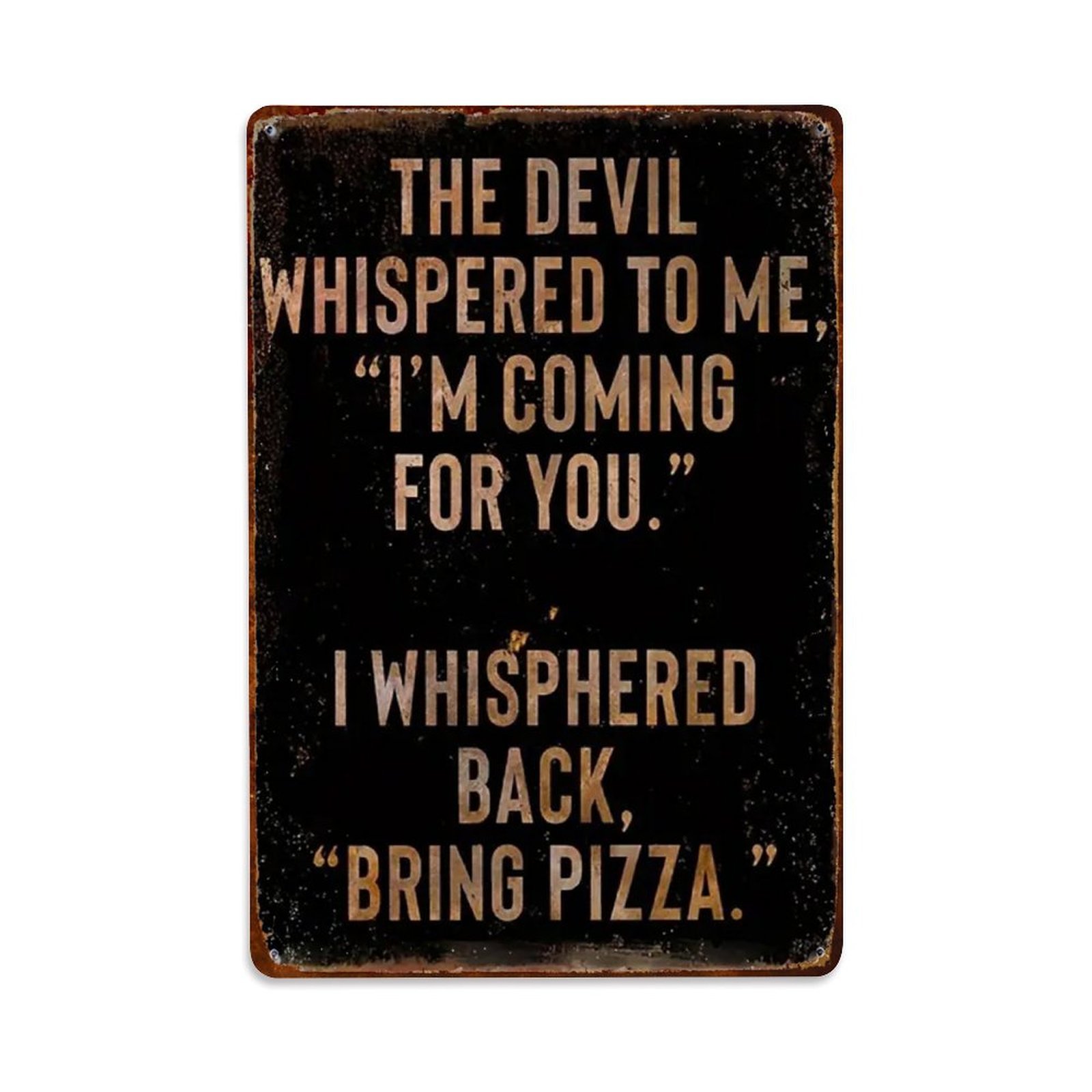 Bring Pizza Tin Sign Vintage Metal Sign Office Living Room Bar Coffee ...
