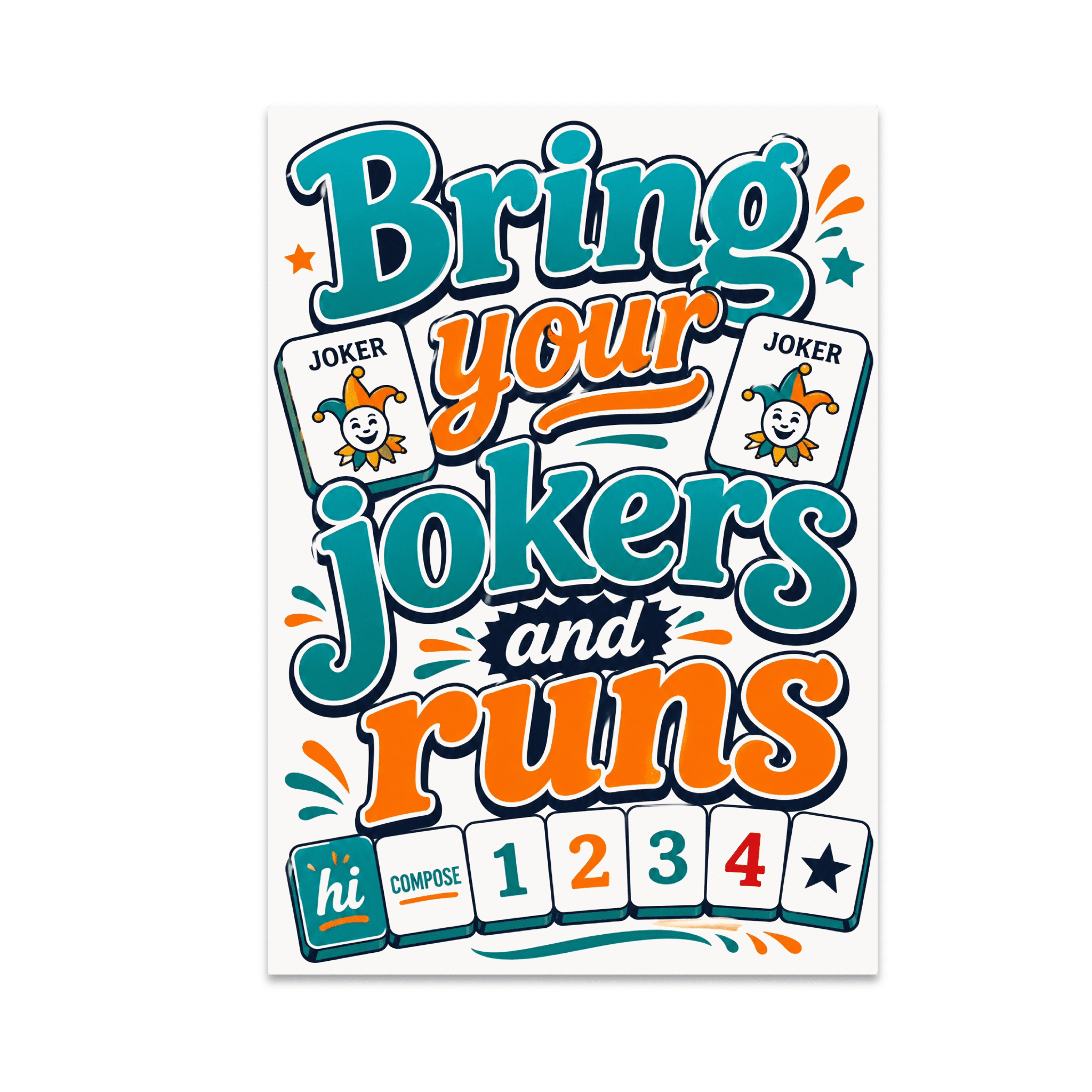 Bring Your Jokers and Runs Wall Art - Family Game Night Enthusiast ...