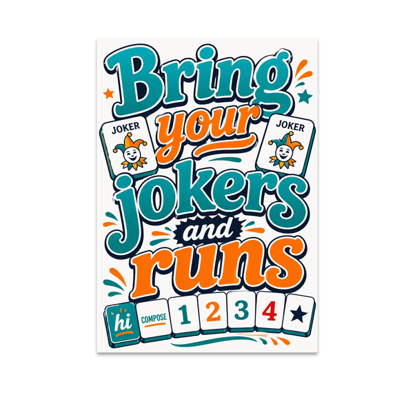 Bring Your Jokers and Runs Wall Art - Family Game Night Enthusiast ...