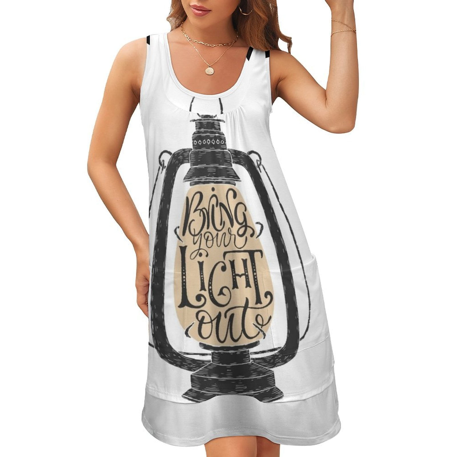Bring your light out hand drawn typography poster Sleeveless U-Neck ...