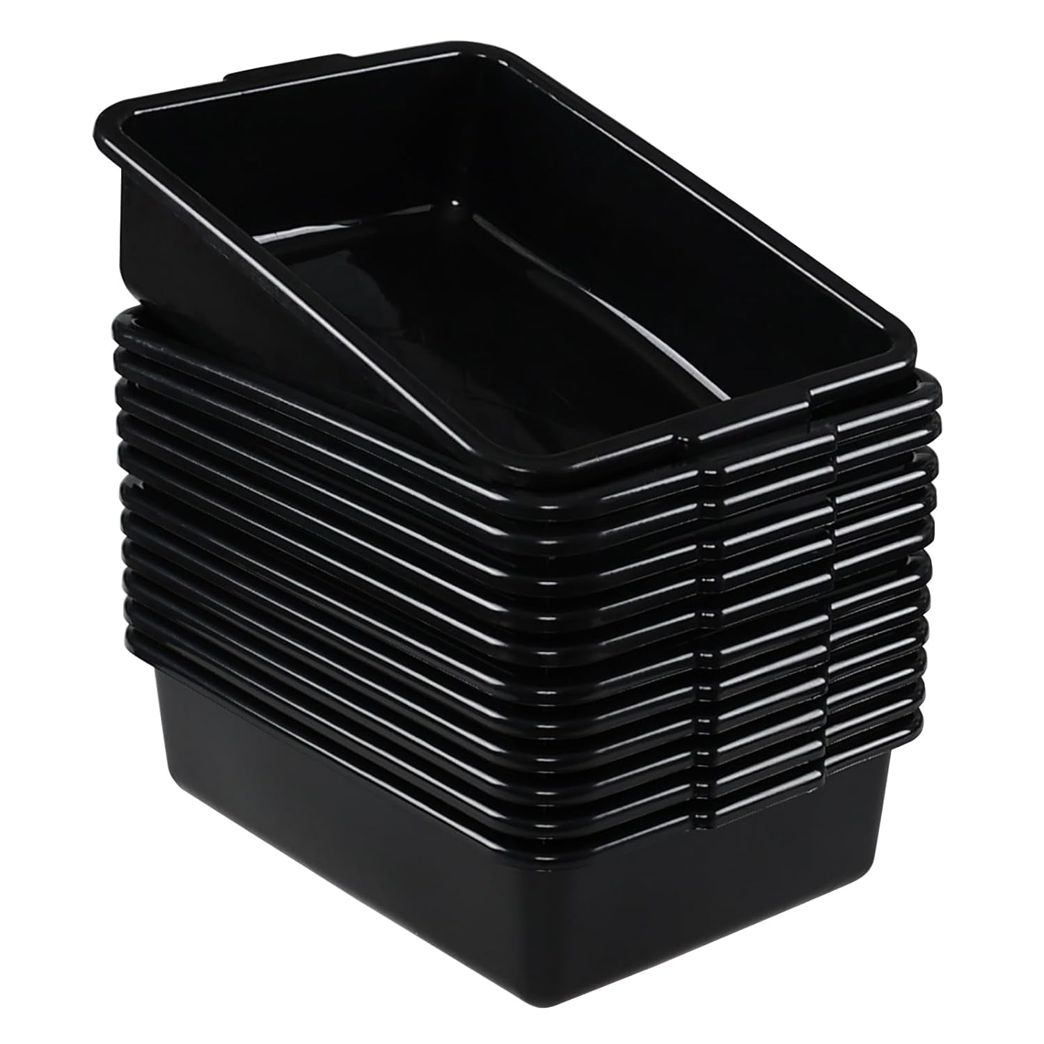 Bringer 12-Pack Commercial Bus Tubs, 13 L Plastic Bus Box, Black ...