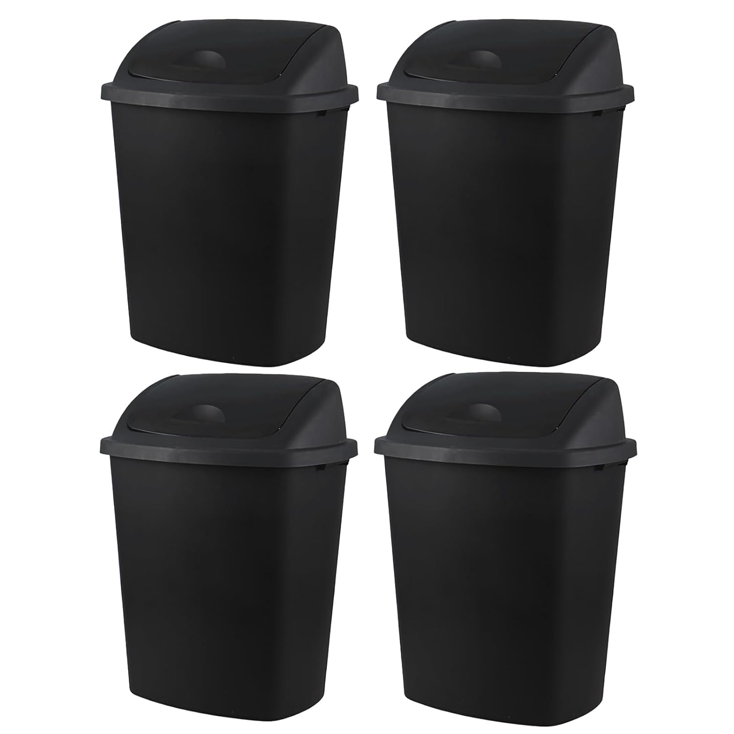 Bringer 18 Gallon Large Swing Top Trash Can, Plastic Garbage Can with ...