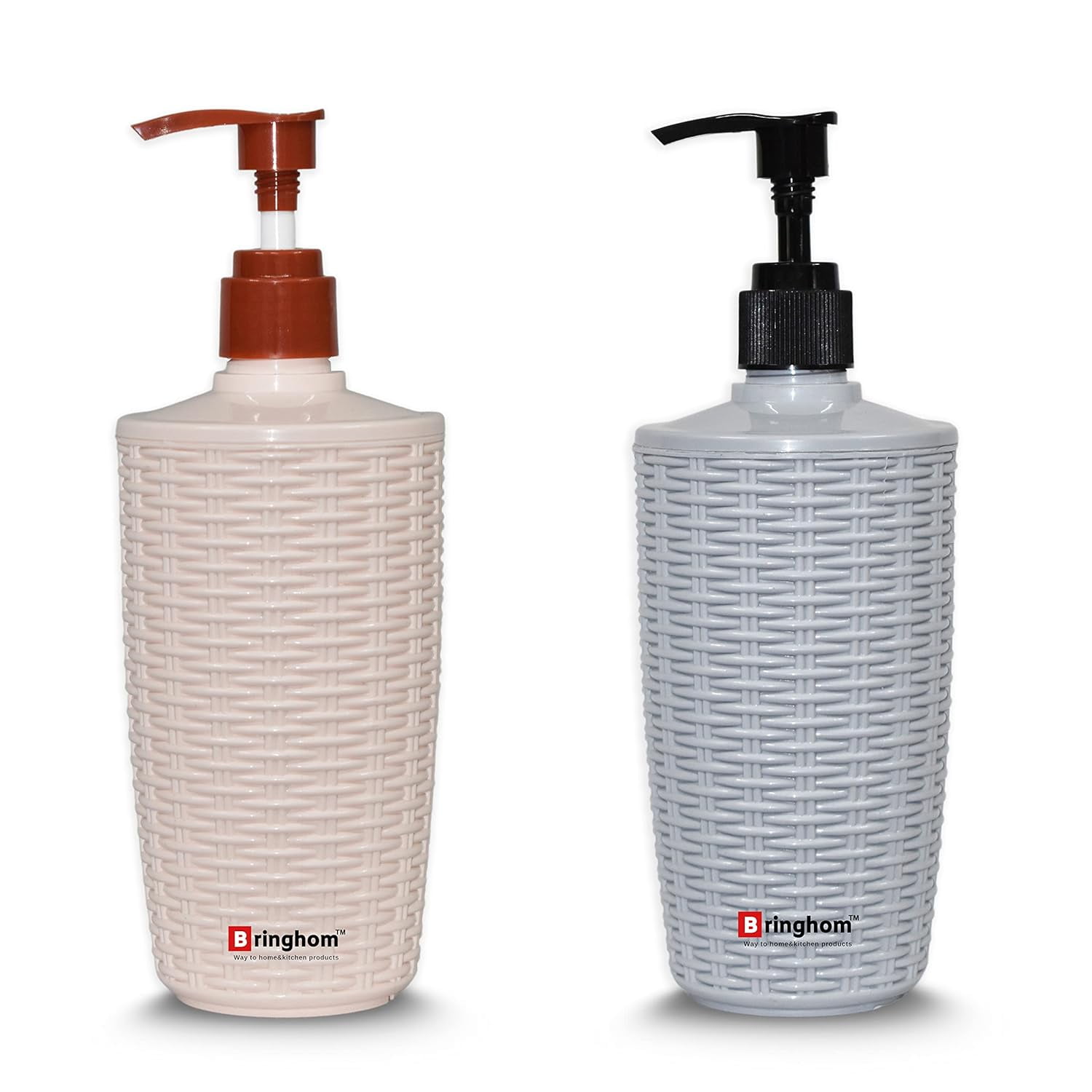 Bringhom Multipurpose Pack of 2 Liquid Soap Dispenser Pump for Hand Wash Liquid Shampoo Lotion ...