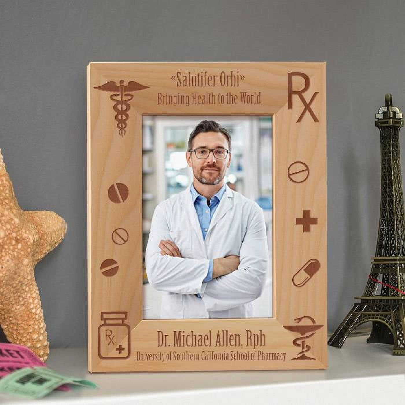 Bringing Health to the World Personalized Wooden Picture Frame 4" x 6 ...