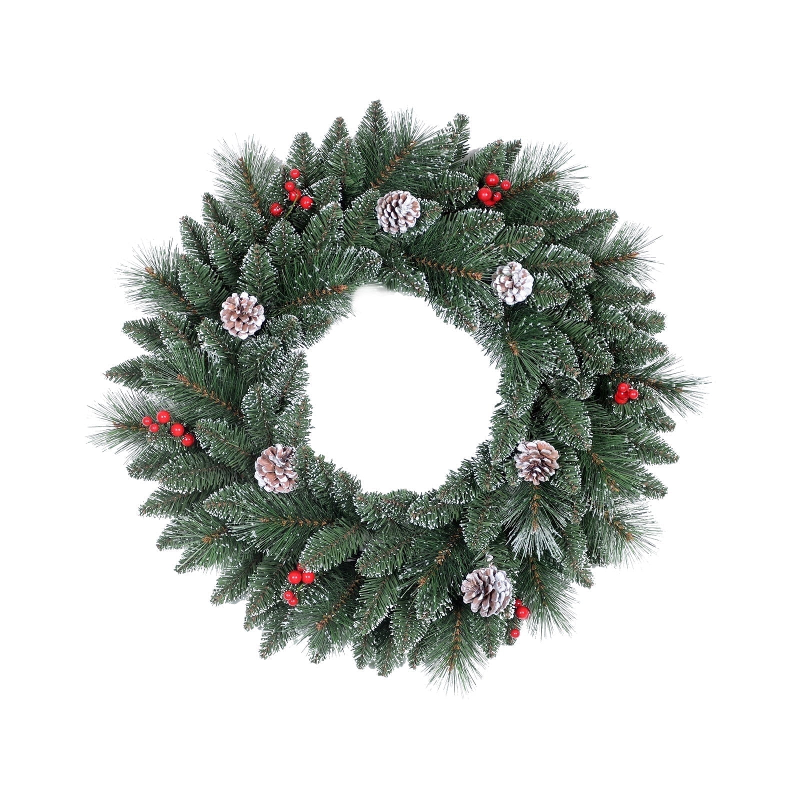 Bringstar 24 Inches Artificial Christmas Wreath for Front Door with ...