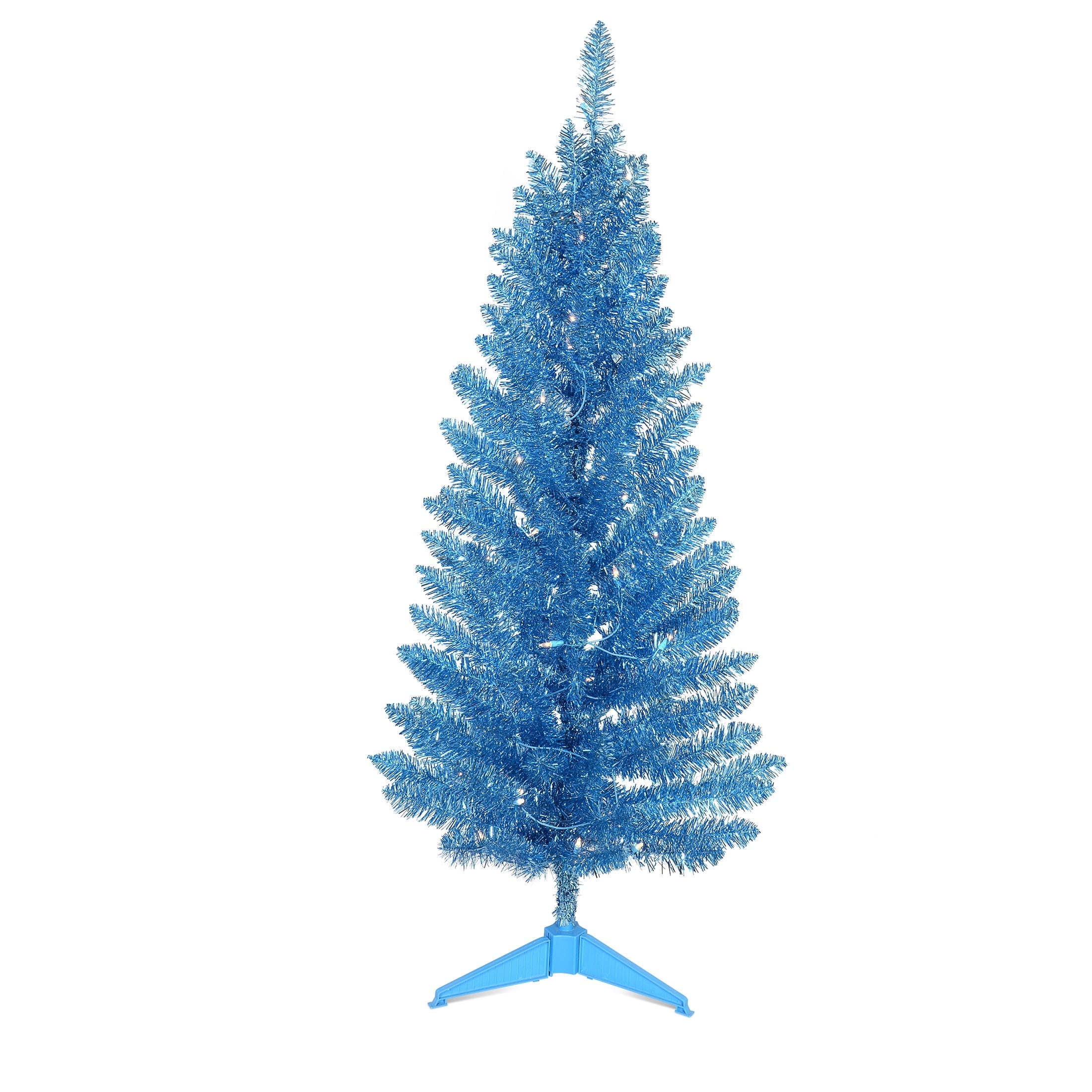 Bringstar 4FT Blue Artificial Christmas Tree with 50 String Lights ...
