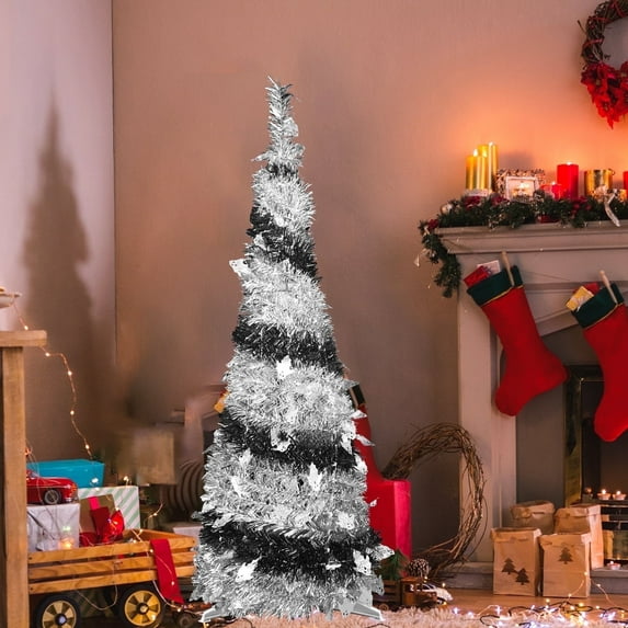Bringstar 4FT Pop Up Christmas Tree with 60 LED Lights, Pre-lit Pull Up ...