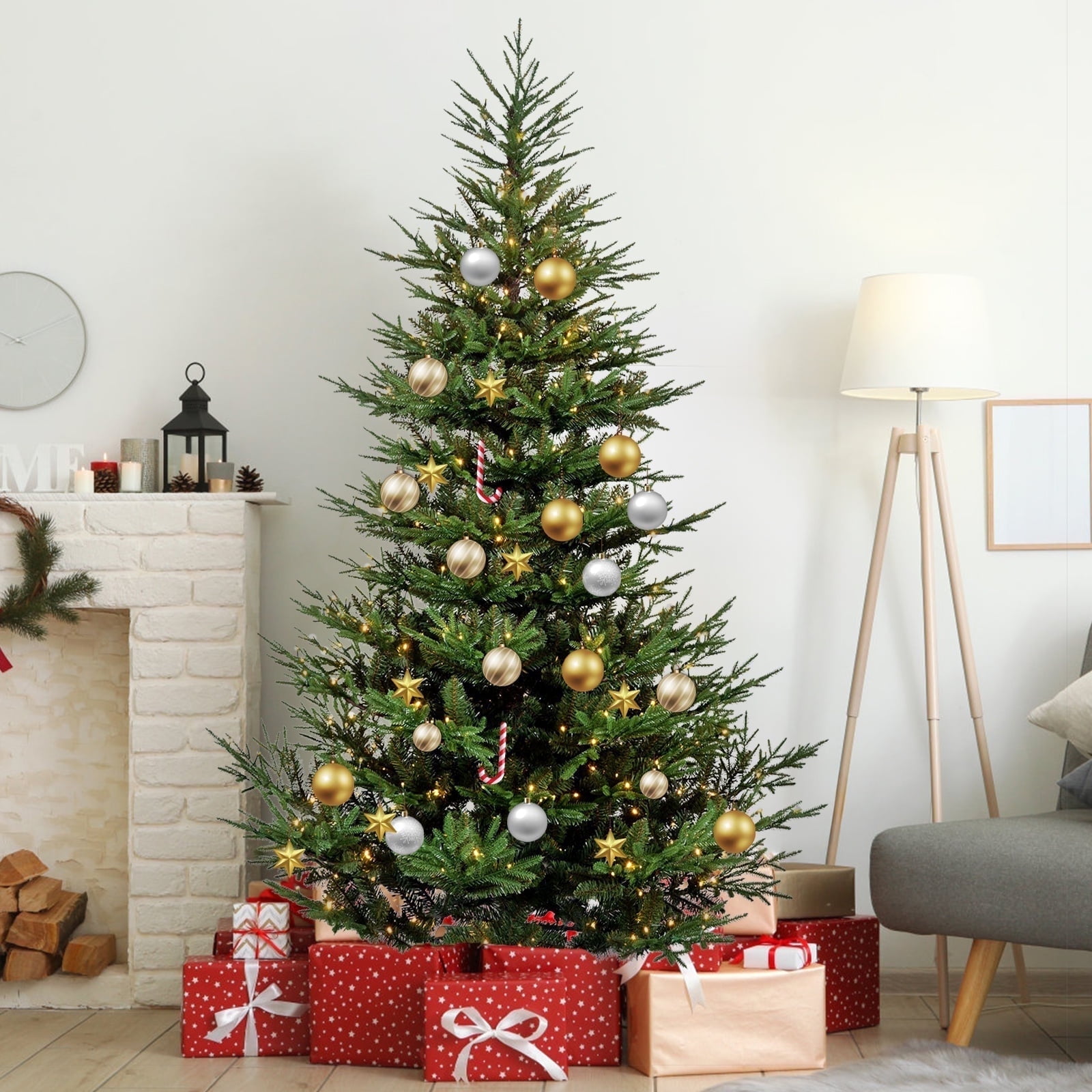 Bringstar 7.5FT Fir Artificial Christmas Tree w/3728 PE&PVC Mixed ...
