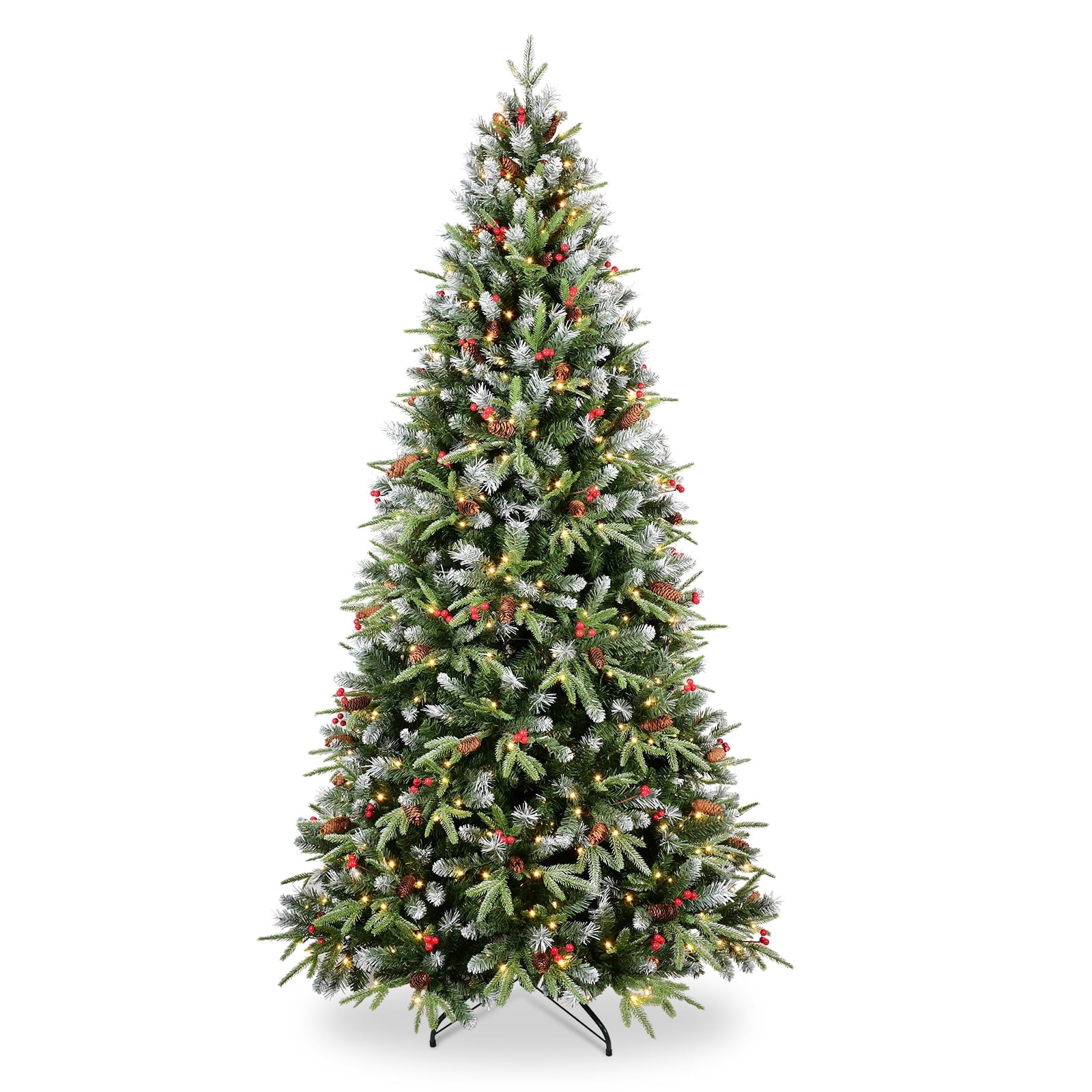 Bringstar 8FT Prelit Fake Xmas Tree, Artificial Christmas Tree with ...
