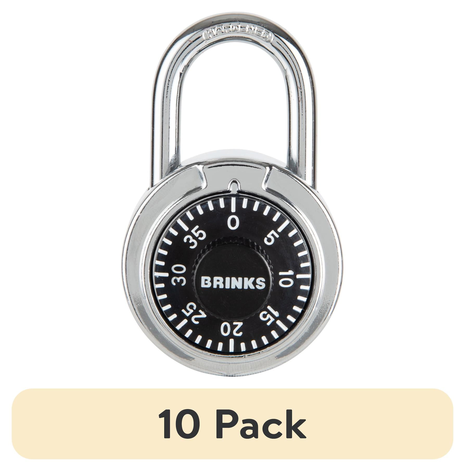 (10 pack) Brinks 50mm Steel Dial Combination Padlock with 1in Shackle ...