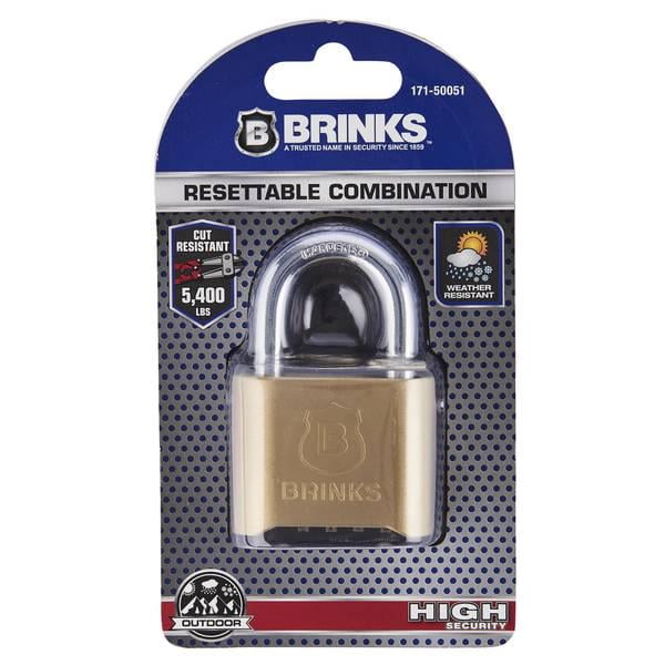 Brinks Brinks 48MM Solid Brass 4-Dial Resettable Padlock - Walmart.com