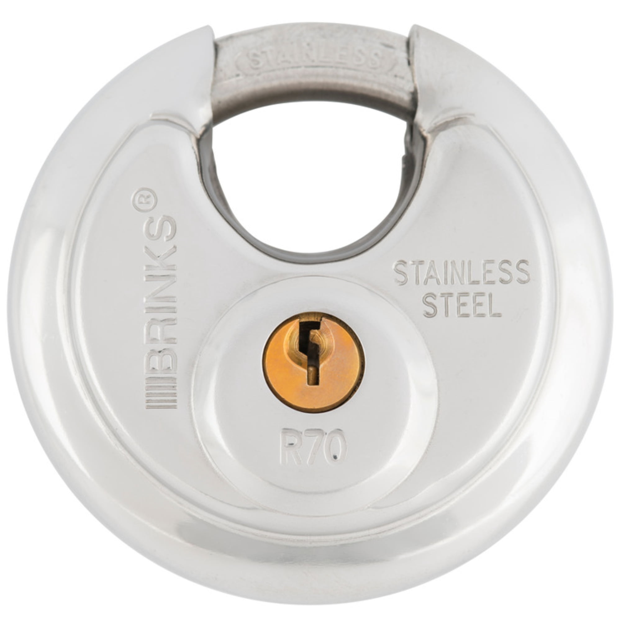 Brinks Commercial Stainless Steel 70mm Keyed Discus Padlock with 5/8in ...