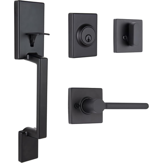 Brinks, Contemporary Keyed Entry Door Handle Set with Straight Lever ...