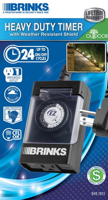 Brinks Di Timer Analog Outdr 6" Cord 1-outlet - Walmart.com