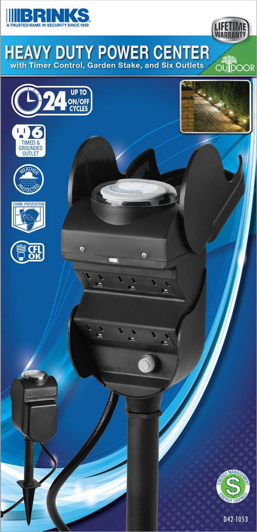 Brinks Di Timer Analog Outdr Stake 6-outlets - Walmart.com