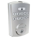 Brinks, Electronic Deadbolt, with Fingerprint and Keypad, Satin Nickel ...