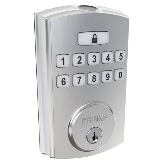 Brinks Electronic Fingerprint/Keypad Deadbolt with Pro-Guard ...