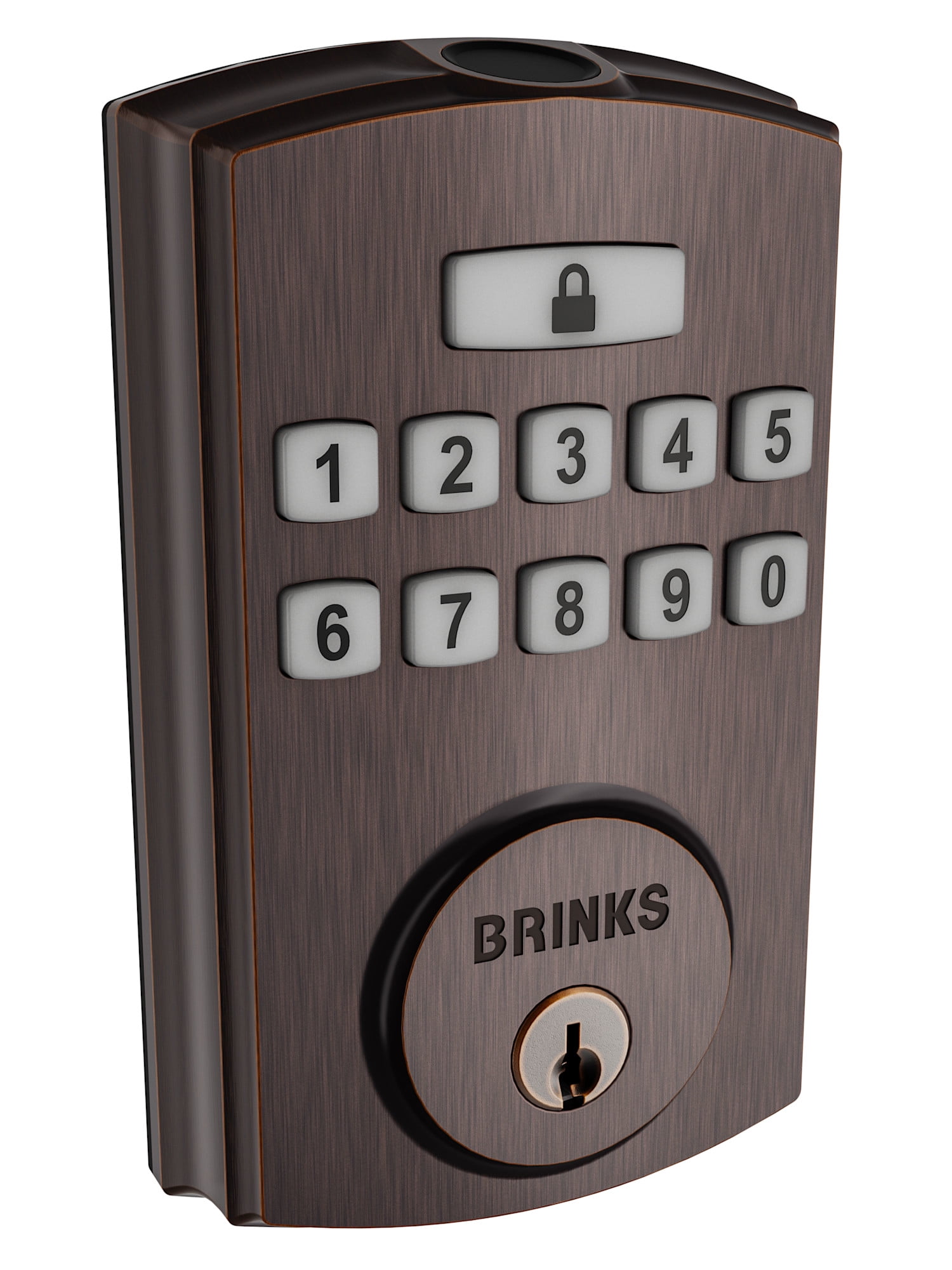 Brinks Electronic Fingerprint/Keypad Deadbolt Lock with Pro-Guard ...