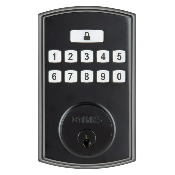 Brinks Electronic Keypad Single Cylinder Deadbolt with Pro-Guard, Matte ...