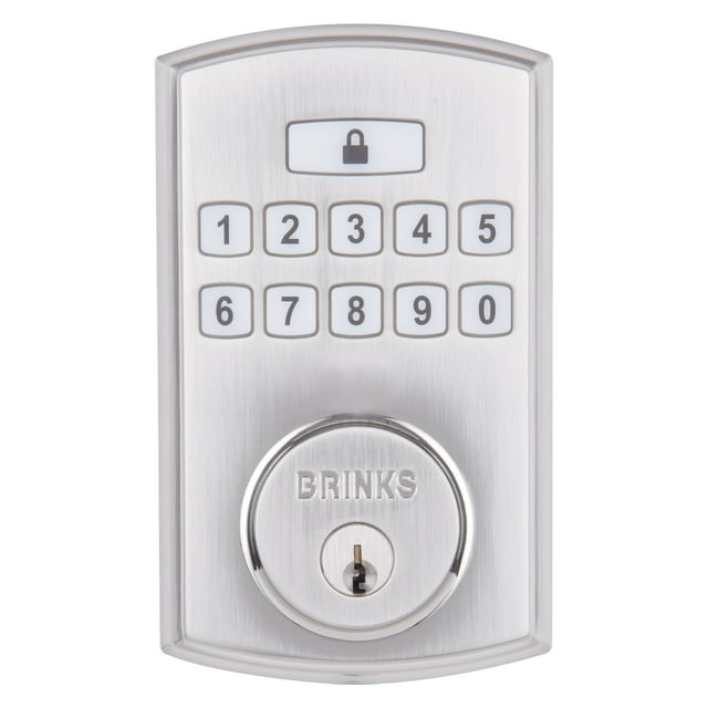 Brinks Electronic Keypad Single Cylinder Deadbolt Lock with Pro-Guard ...