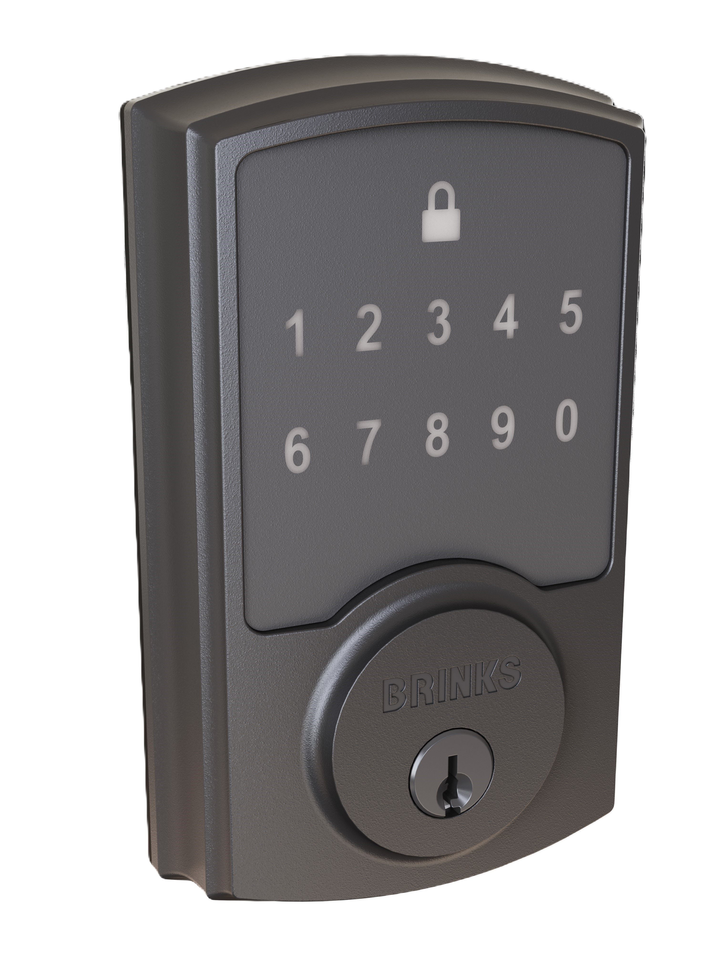 Brinks Electronic Touchpad Deadbolt with Pro-Guard, Transitional, Matte ...